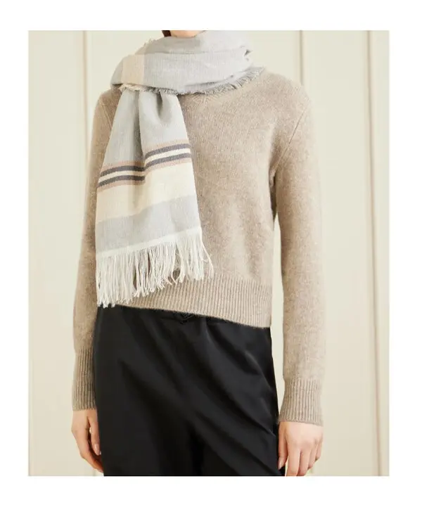 THE ROW Tassel Striped Scarf