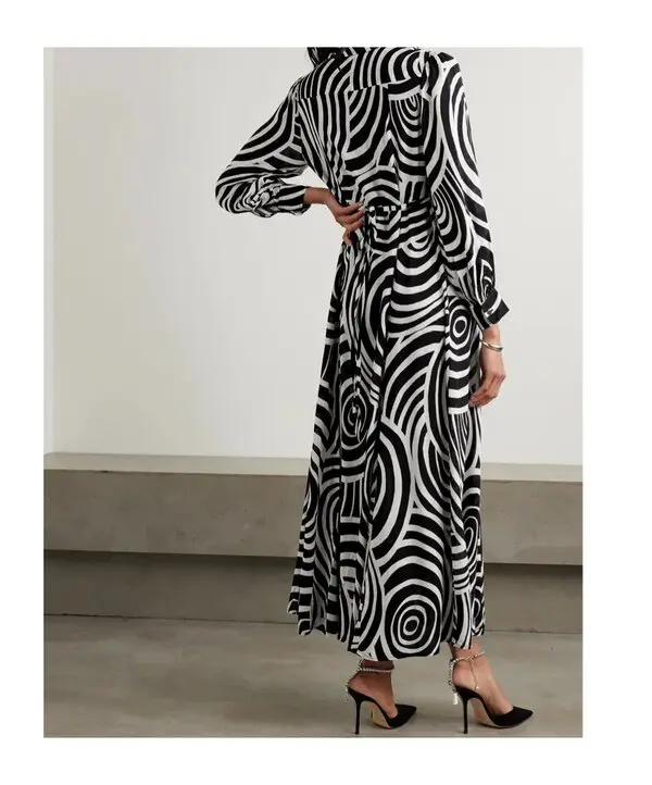 Rixo Maddison Printed Voile Midi Shirt Dress