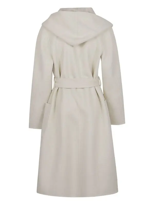 P.a.r.o.s.h Hooded Belted Coat - White