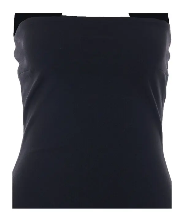 Solace Martine Shawl Detail Sleeveless Dress With Back Slit - Black