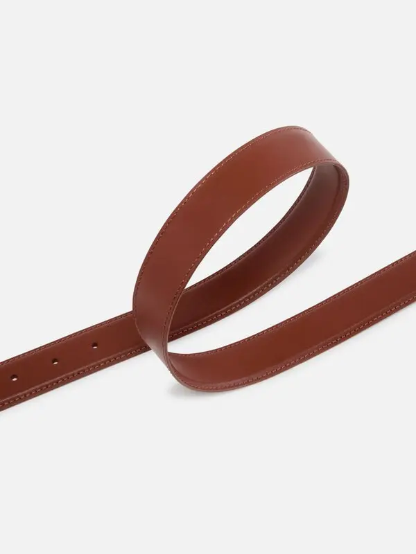 Pinko Lovebird Buckle Leather Belt - Brown