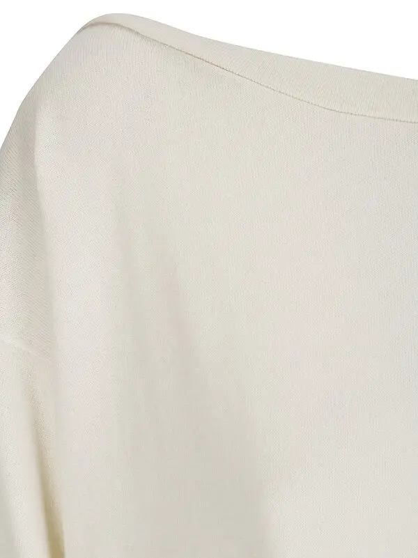 Extreme Cashmere Collum Boat-neck Knitted Top