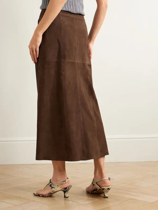 Rixo Trim-trimmed Midi Skirt - Brown