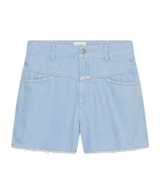 Closed Jocy-x Frayed Denim Shorts - Light Blue