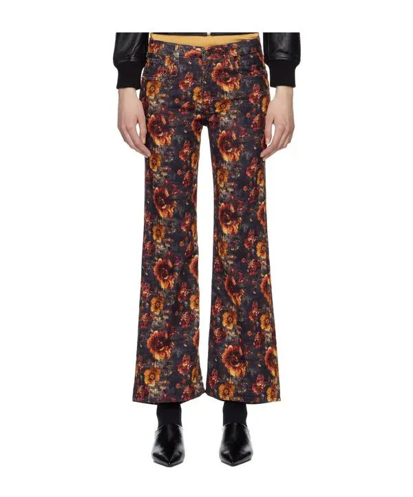R13 Joan Flared Cropped Jeans - Black