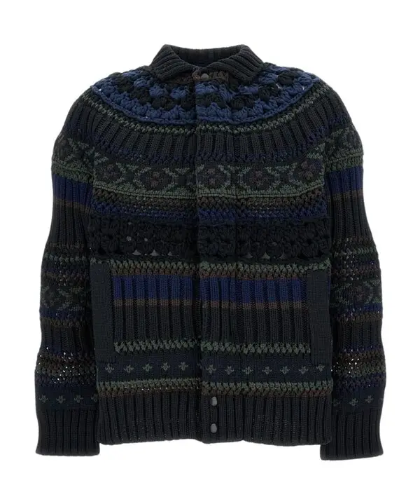 Sacai Multicolor Jacquard Knit Jacket