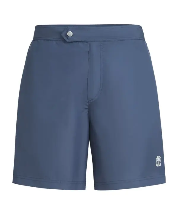 Brunello Cucinelli Logo Swim Shorts - Blue