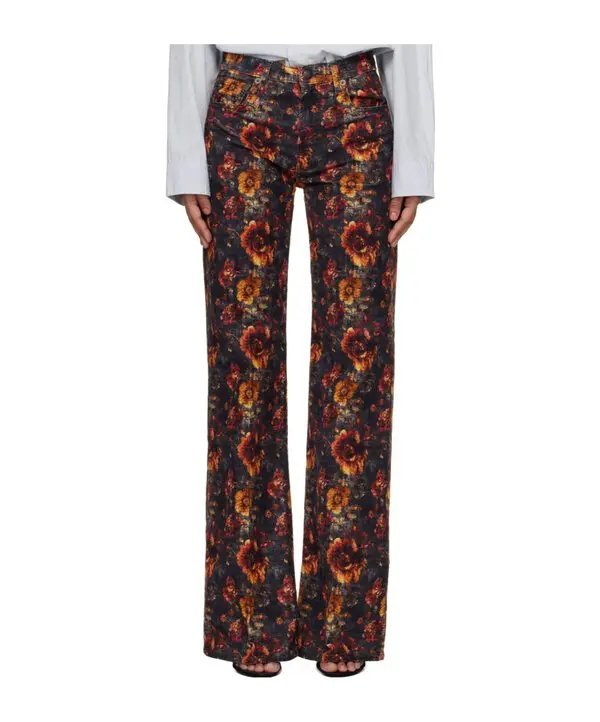 R13 Straight-leg High-waisted Printed Jeans