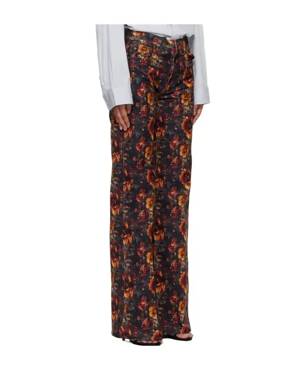 R13 Straight-leg High-waisted Printed Jeans
