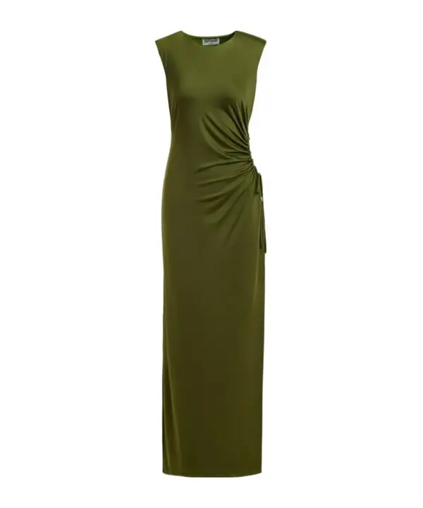 Essentiel Antwerp Joye 098" Draped Jersey Maxi Dress - Khaki