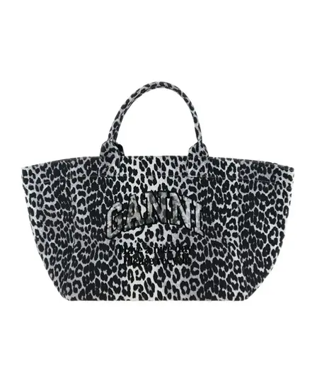 GANNI Leopard Printed Sequinned Tote Bag - Grey