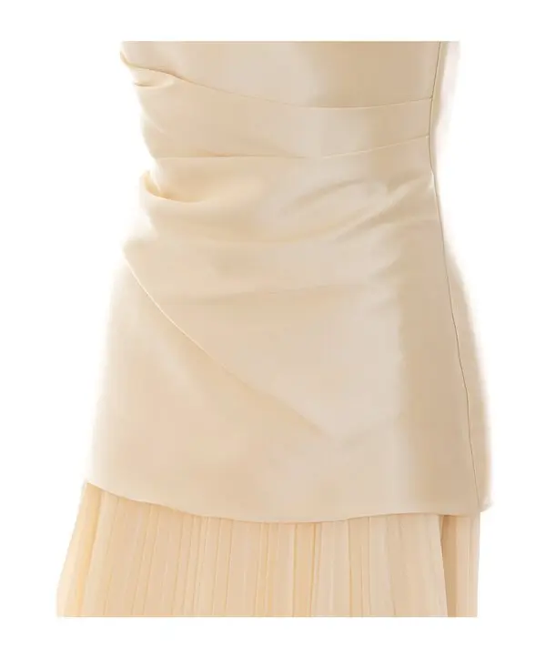 Solace Claudette Strapless Pleated Maxi Dress
