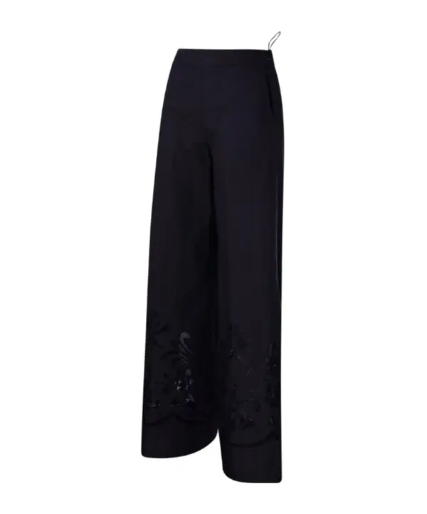 FORTE_FORTE Embroidered Wide-leg Pants