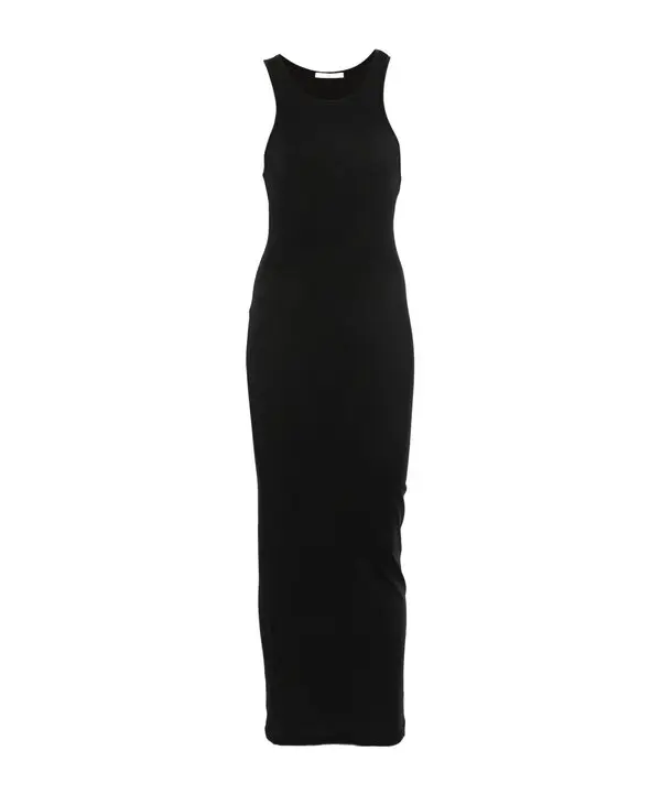 ENTIRE STUDIOS Midi Muscle Sleeveless Tank Dress - Black