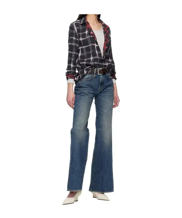 R13 Flared High-waisted Jeans - Blue