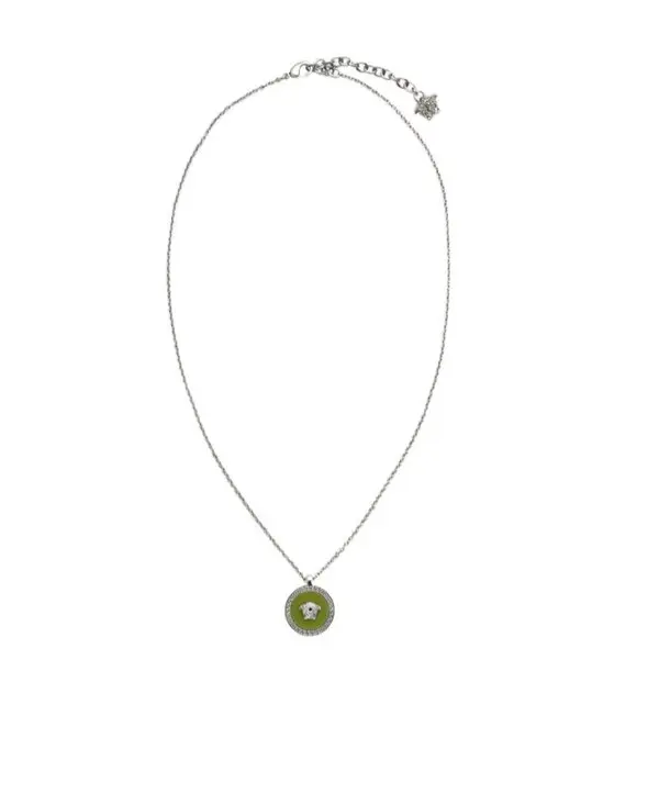 Versace Medusa Charm Pendant Necklace - White