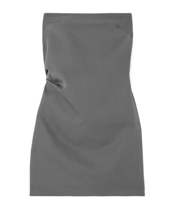 ST. AGNI Strapless Cutout Wool-blend Twill Mini Dress - Grey