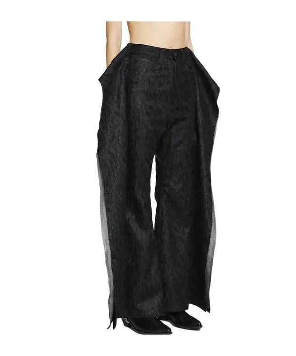 Junya Watanabe Floral Jacquard Wide Leg Trousers