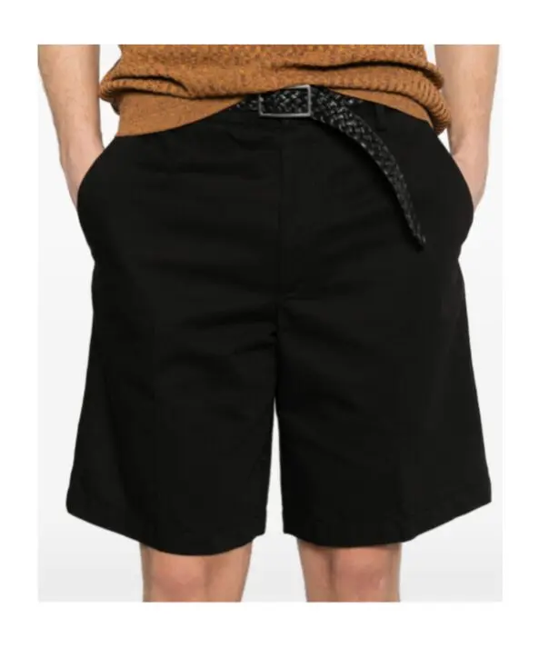 Zegna Flat-front Belt Loop Shorts - Black