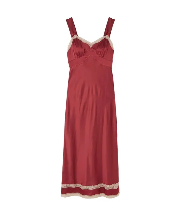 Rixo Sleeveless Midi Dress With Lace Trim