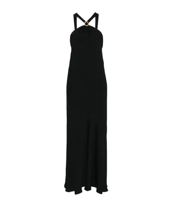 FORTE_FORTE Sleeveless Halter Neck Maxi Dress With Ring Detail