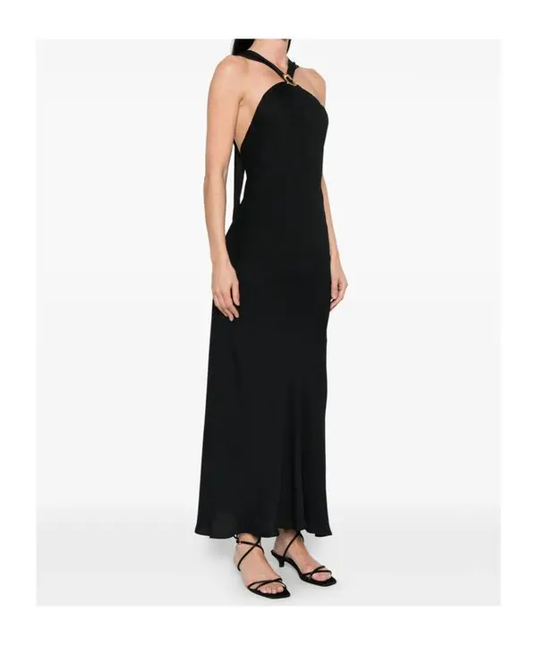 FORTE_FORTE Sleeveless Halter Neck Maxi Dress With Ring Detail