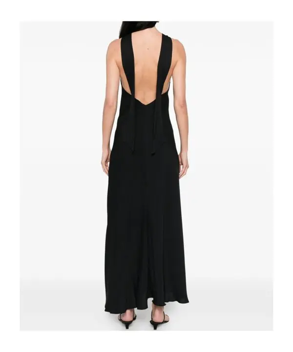 FORTE_FORTE Sleeveless Halter Neck Maxi Dress With Ring Detail