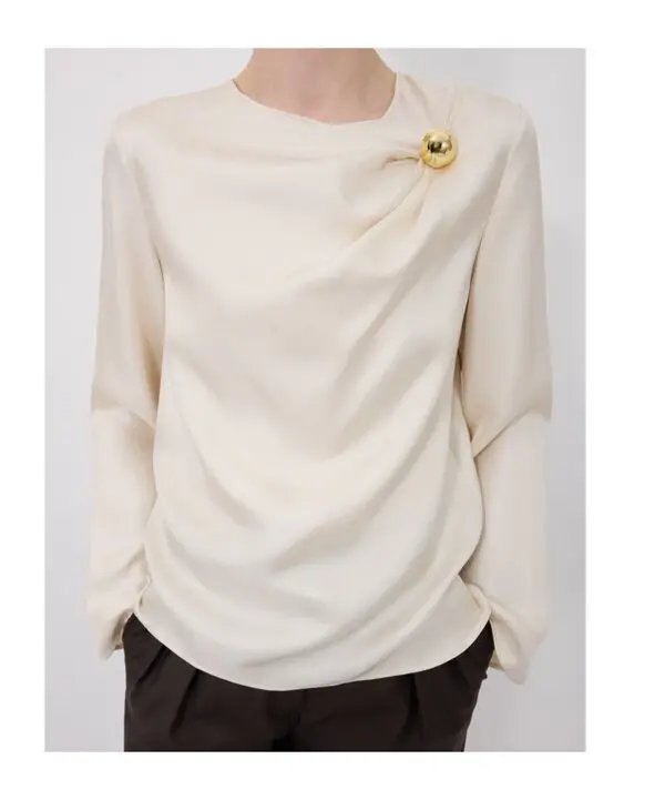 Loulou De Saison Azae Draped Blouse - White