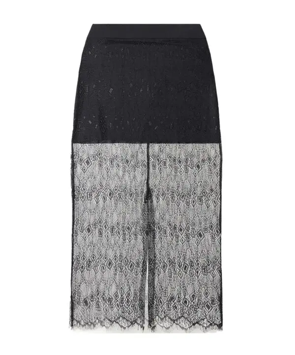 THE FRANKIE SHOP Belted Midi Skirt - Black