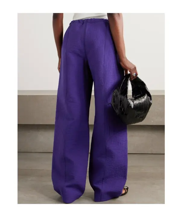 Tory Burch Wide-leg Pants With Drawstring Waist - Blue