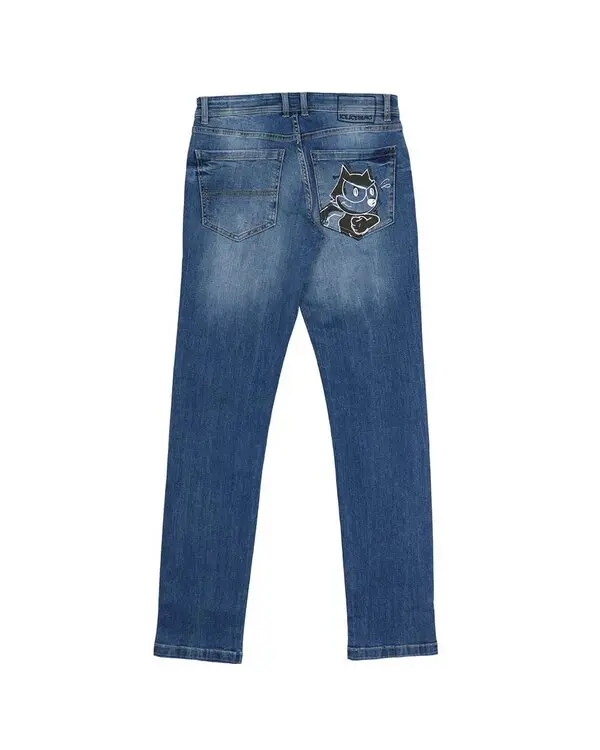 Iceberg Straight Leg Jeans With Cartoon Motif