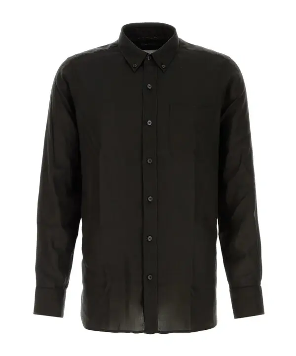 TOM FORD Slim Fit Gabardine Shirt - Black