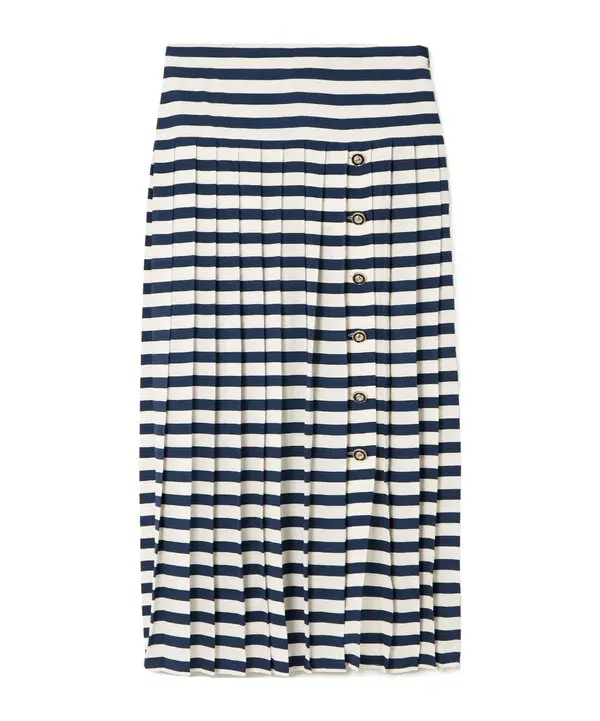 Rixo Una Pleated Striped Midi Skirt - Multi