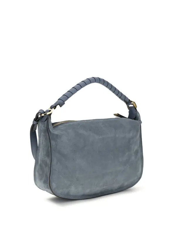 Chloé Marcie Small Suede Shoulder Bag - Gray