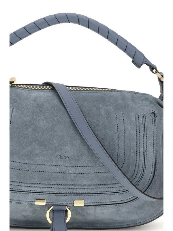 Chloé Marcie Small Suede Shoulder Bag - Gray