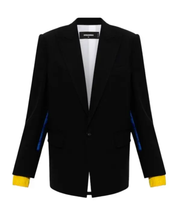 Dsquared2 Single-breasted Blazer With Contrast Cuffs
