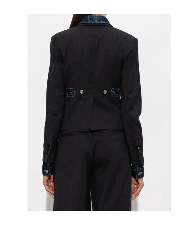 Dsquared2 Tailored Denim-trim Pinstripe Blazer