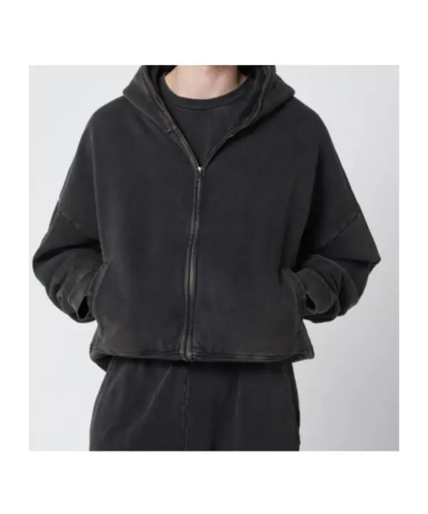 ENTIRE STUDIOS Long-sleeved Zip-up Hoodie - Black