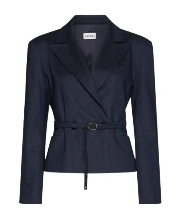 Marella Short Belted Double-breasted Jacket