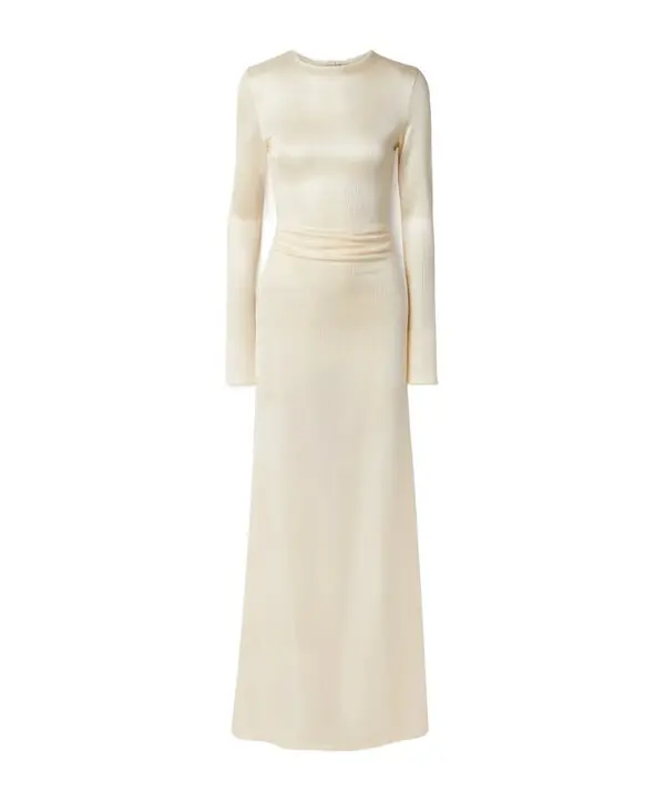 Tove Luella Gathered Stretch-knit Maxi Dress - Cream