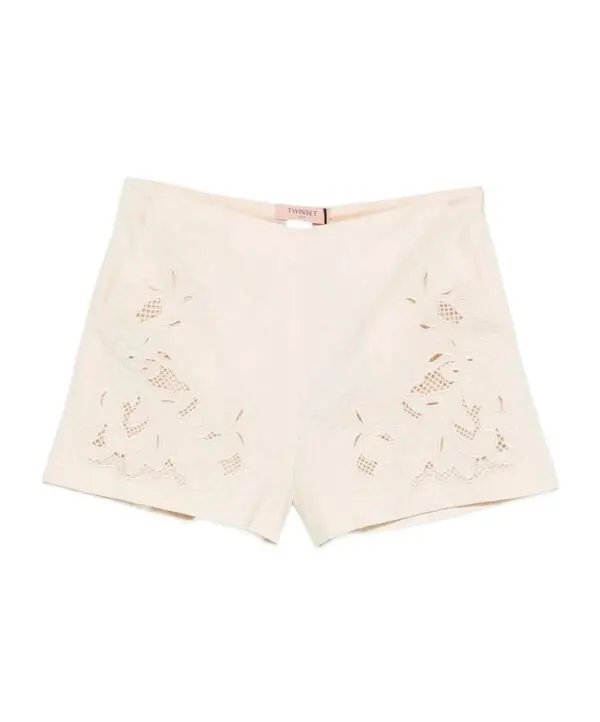 TWINSET Floral Lace Shorts - White
