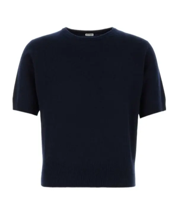 JIL SANDER Short Sleeve Knitted Sweater - Black