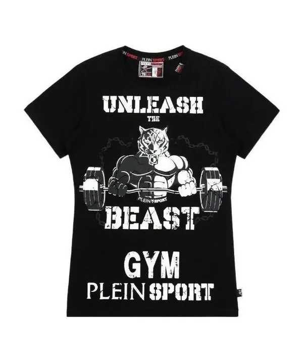 Philipp Plein Logo Round Collar Short-sleeved T-shirt