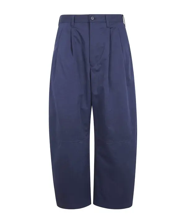 Comme Des Garçons Homme Pleated Wide-leg Trousers - Navy Blue