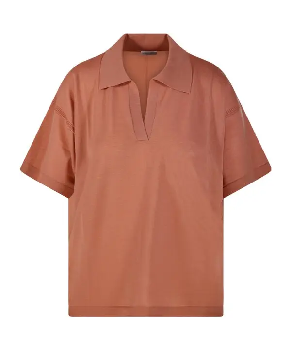 ROBERTO COLLINA Fine-knit V-neck T-shirt