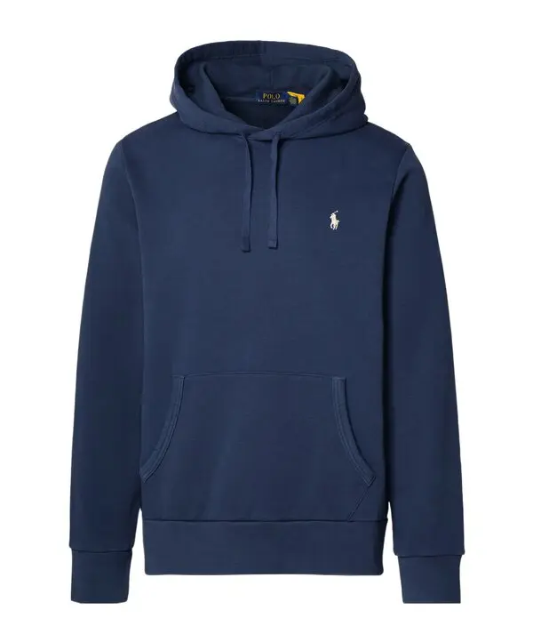 Polo Ralph Lauren Loopback Fleece Hoodie With Rope Detail - Blue