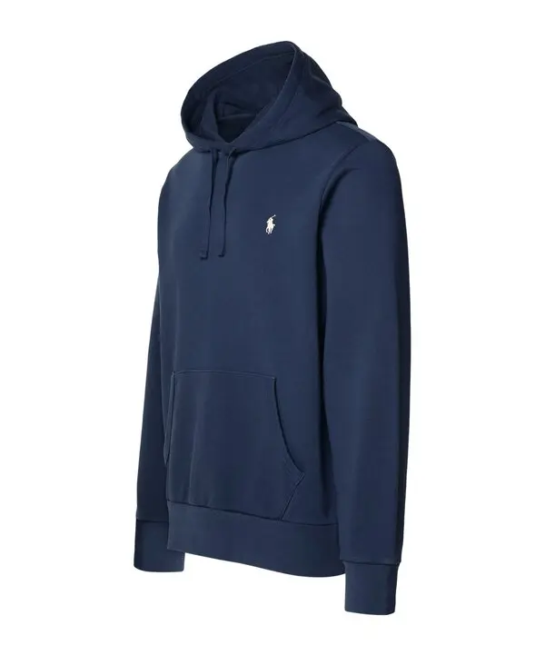 Polo Ralph Lauren Loopback Fleece Hoodie With Rope Detail - Blue