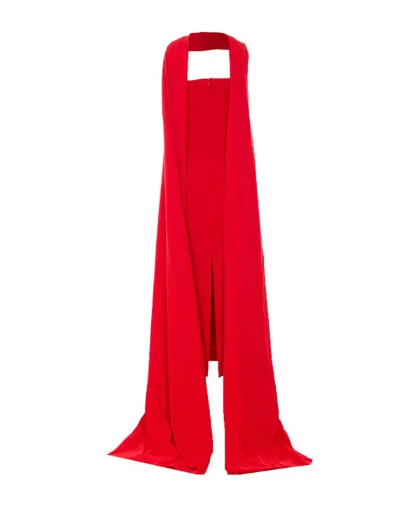 Solace Martine Shawl Detail Dress - Red