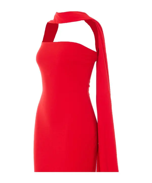 Solace Martine Shawl Detail Dress - Red