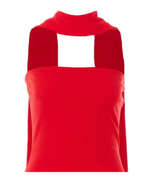 Solace Martine Shawl Detail Dress - Red
